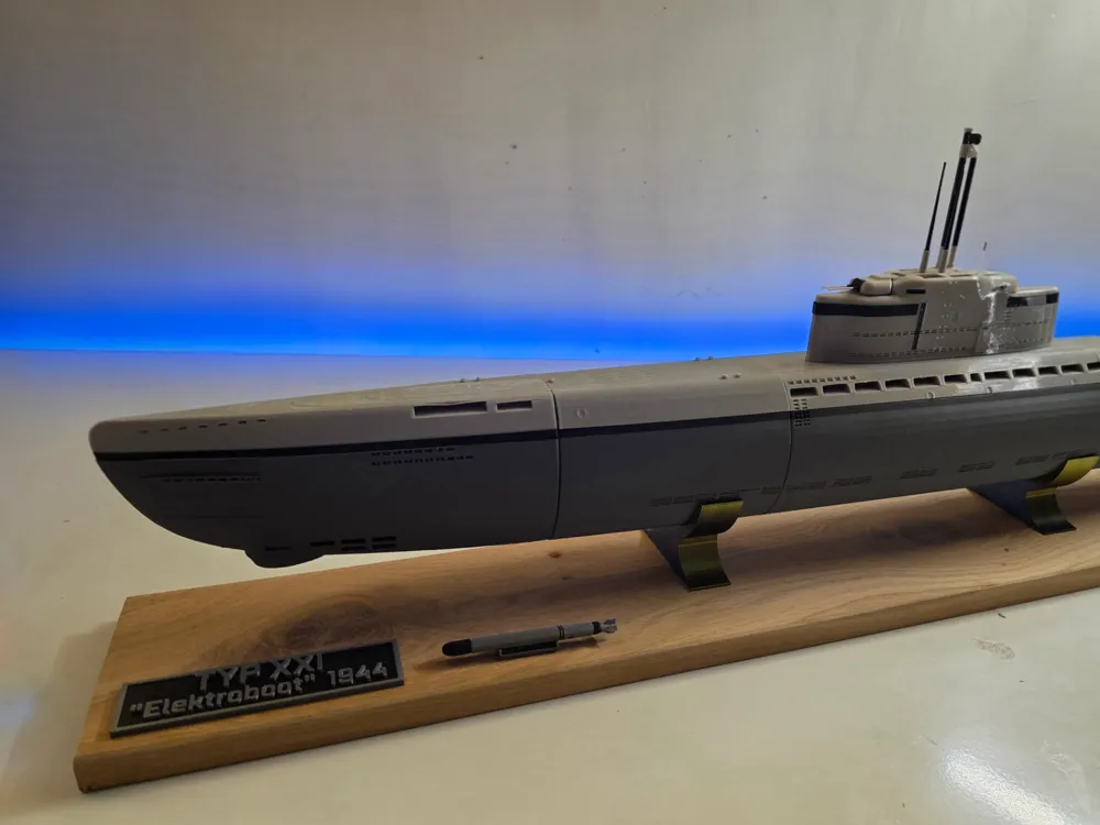 Type XXI German WW2 U-Boat Submarine Model 1:72 - Free 3D Print Model ...
