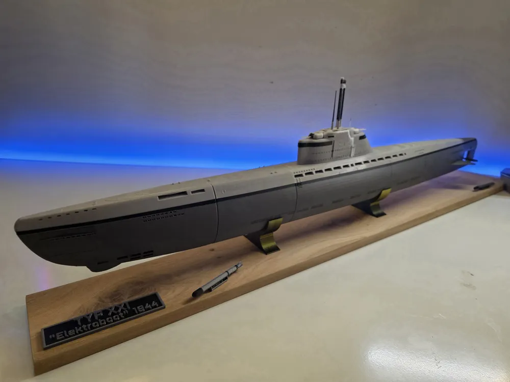 Type XXI German WW2 U-Boat Submarine Model 1:72 - Free 3D Print Model ...