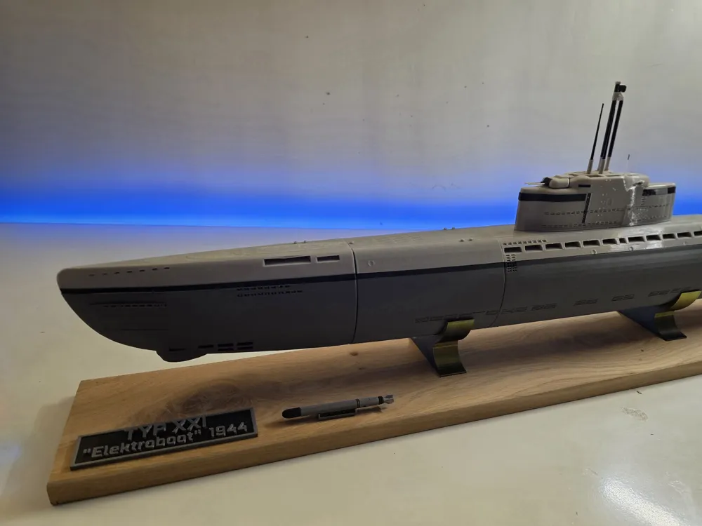 Type XXI German WW2 U-Boat Submarine Model 1:72 - Free 3D Print Model ...