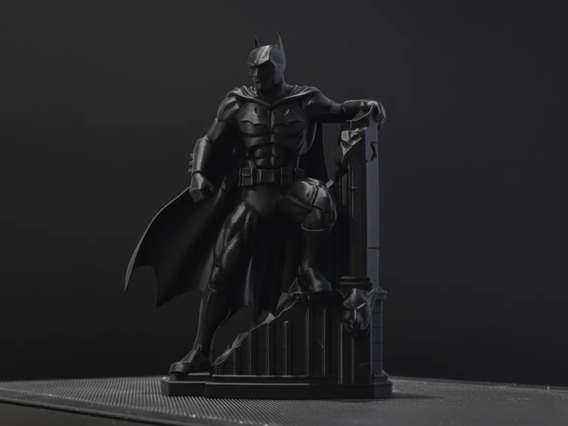 Batman on Rubble Pedestal - Free 3D Print Model - MakerWorld
