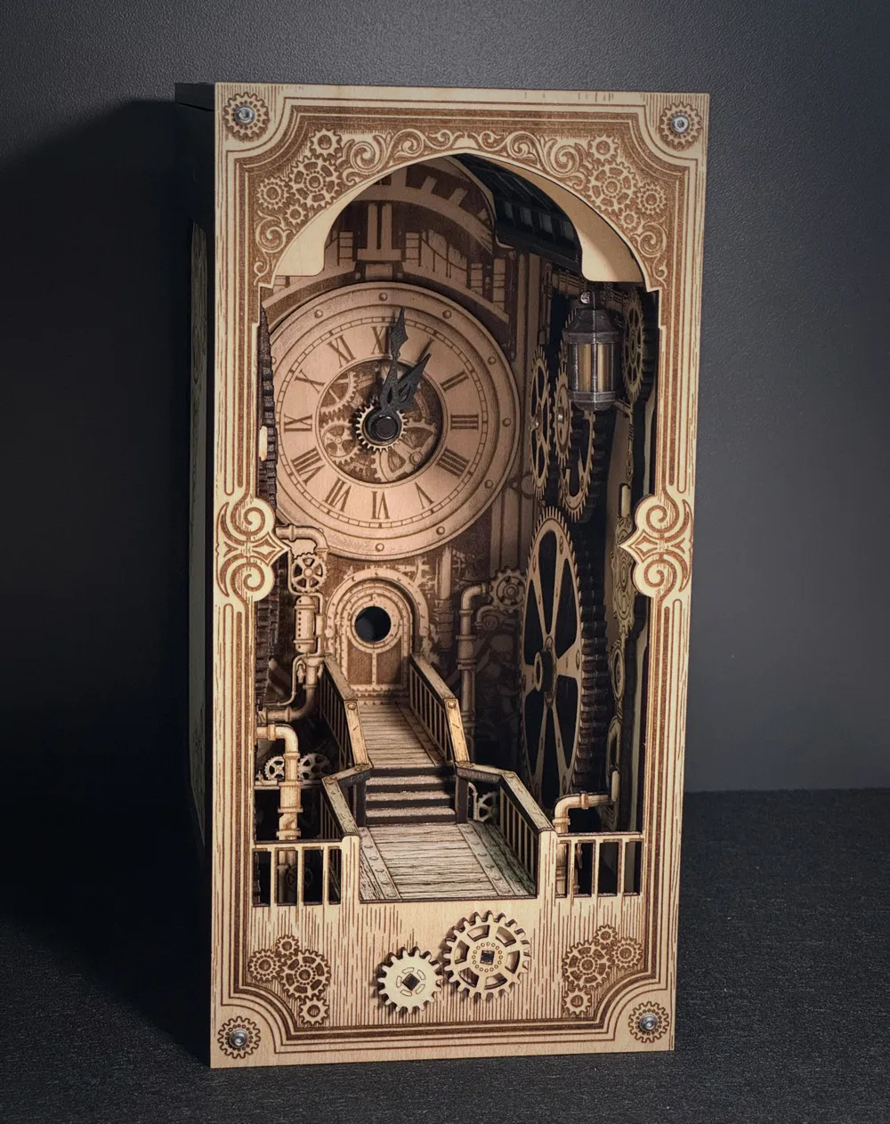 Steampunk Clock Room - Book Nook - Free 3D Print Model - MakerWorld