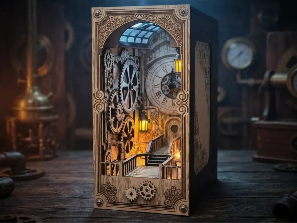 Steampunk Clock Room - Book Nook - Free 3D Print Model - MakerWorld