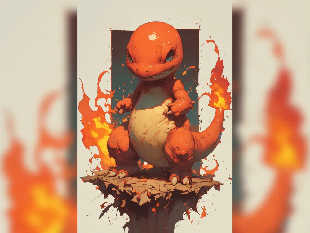 Charmander painting (HueForge) by Iakko3DArt - MakerWorld