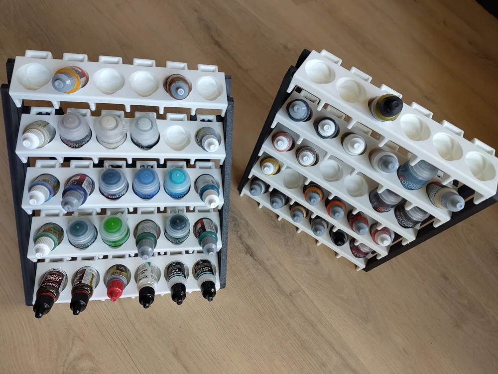 Paint Rack Stack Folding Holder (6x5) - Free 3D Print Model - MakerWorld