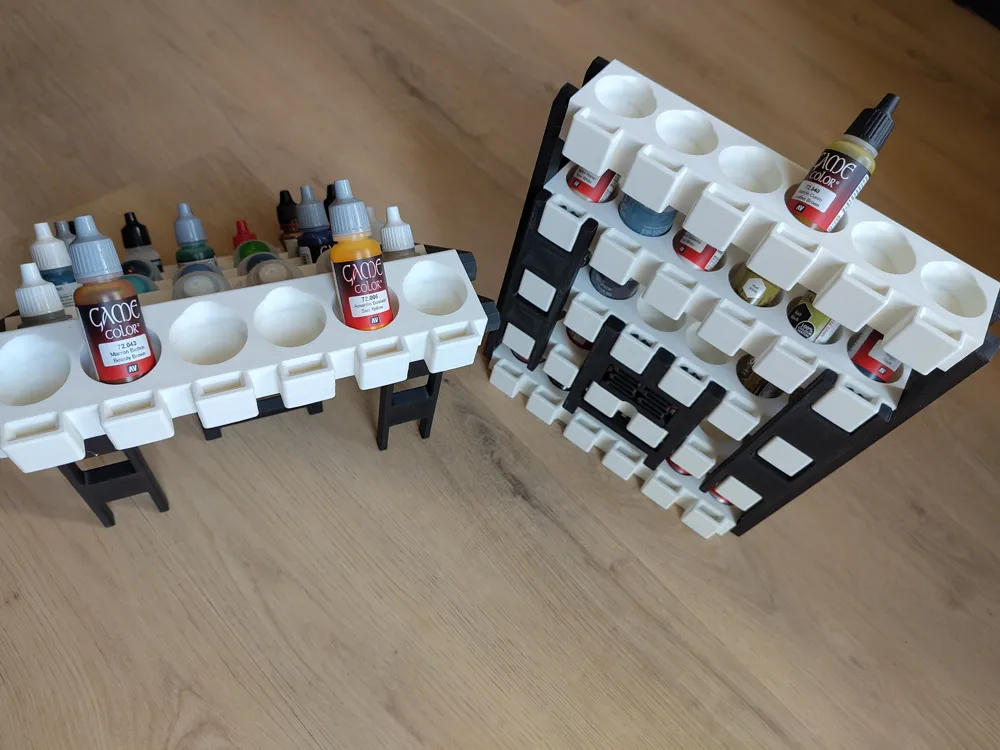 Paint Rack Stack Folding Holder (6x5) - Free 3D Print Model - MakerWorld