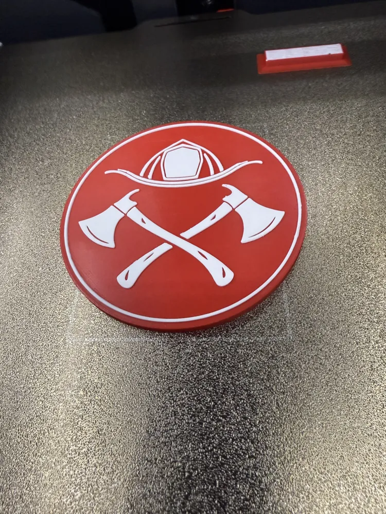 FIRE DEPARTMENT COASTER - Free 3D Print Model - MakerWorld