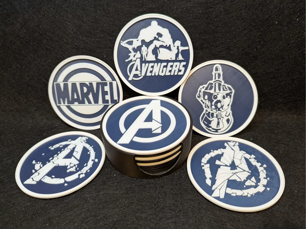 Marvel Avengers Stackable Coaster Set - Free 3D Print Model - MakerWorld
