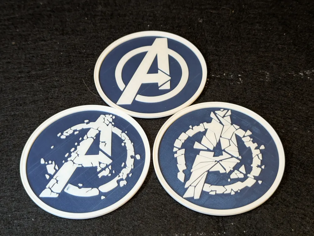 Marvel Avengers Stackable Coaster Set - Free 3D Print Model - MakerWorld