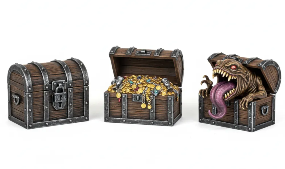 Dungeon Master Chest Set - Closed, Treasure, Mimic by Maker Girl Millie ...