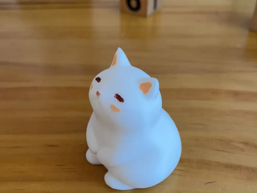Cute and Fluffy Lazy Cat Desktop Figurine - Free 3D Print Model ...