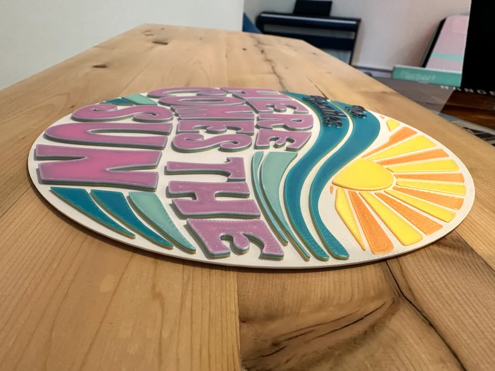 Here Comes the Sun The Beatles Colorful Wall Art by tsandome - MakerWorld
