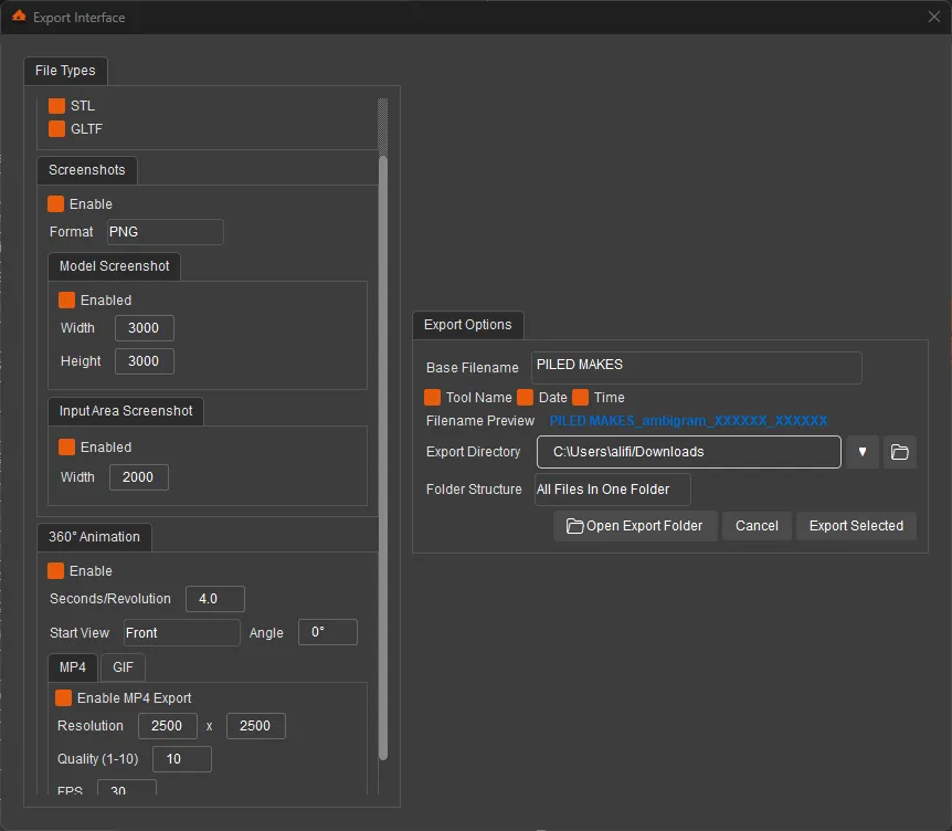 Ambigram PILED MAKES double text parametric tool - Free 3D Print Model ...