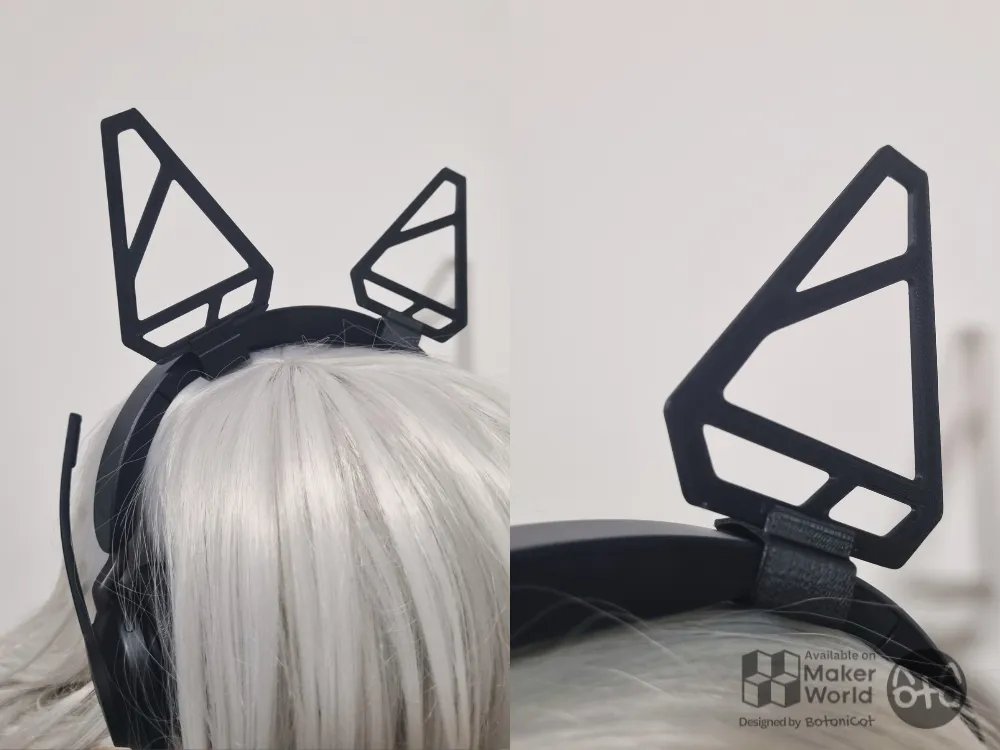 Headset Clips: Mecha Cat Ears by BotaniCat - MakerWorld