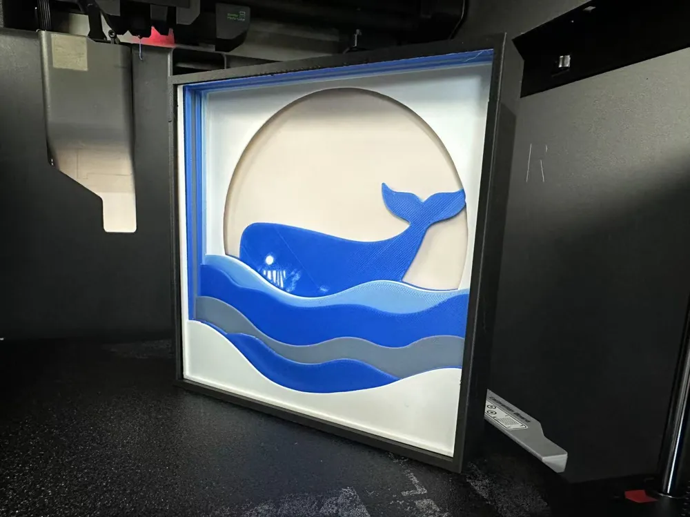 Shadowbox of Blue Whale by yiii - MakerWorld