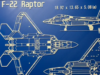 Lockheed Martin F-22 Raptor - Blueprint Remixed by PaperPlaneLab ...