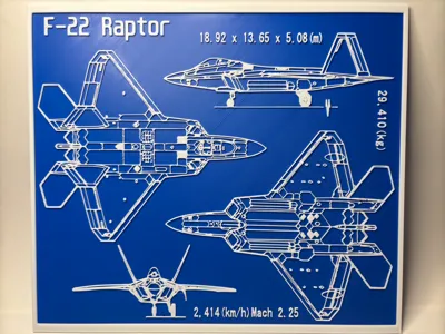 Lockheed Martin F-22 Raptor - Blueprint Remixed by PaperPlaneLab ...
