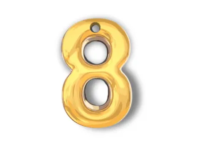 Gold 3D Number "8" Door Sign by Admin - MakerWorld