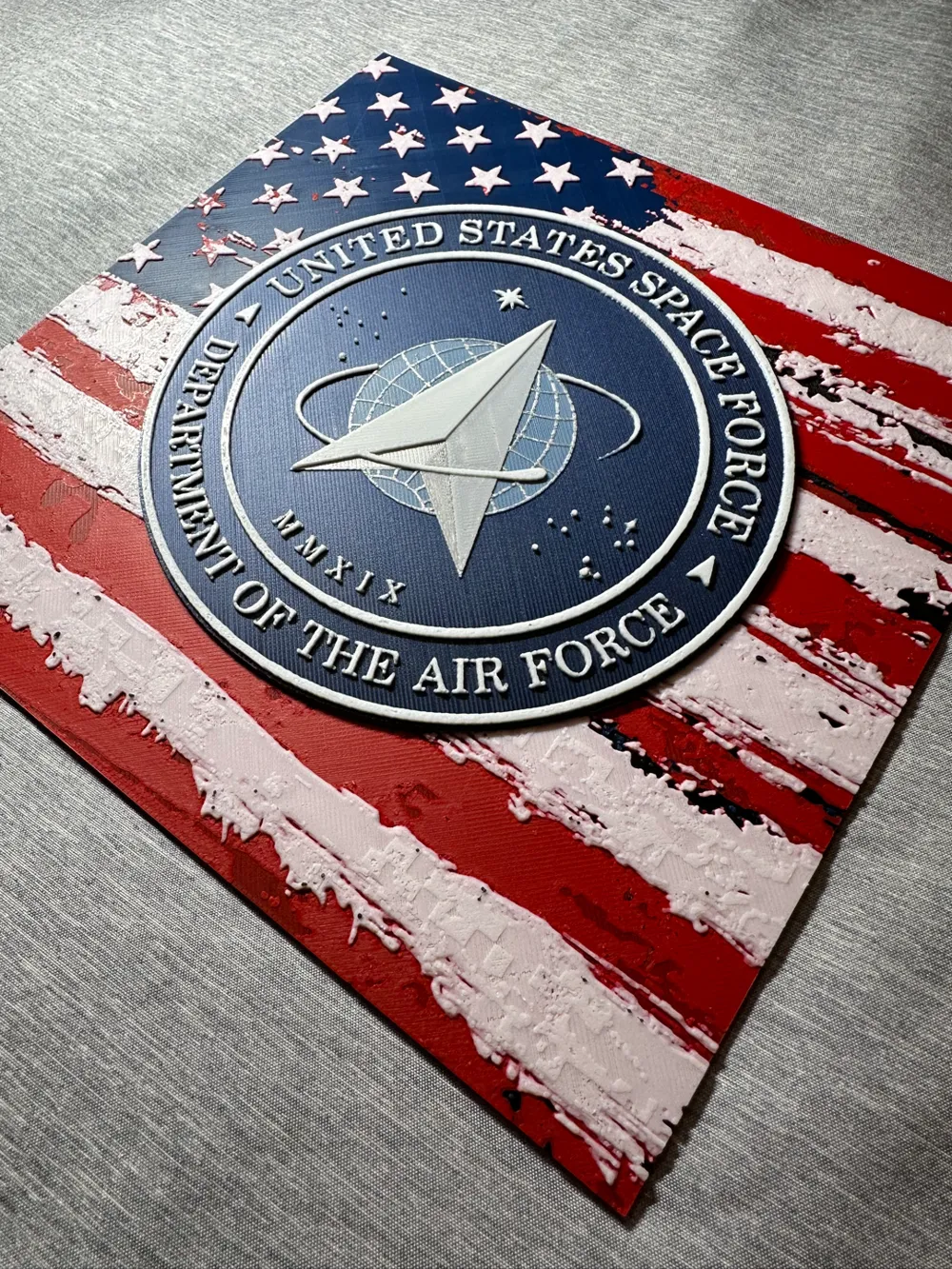 US Flag & US Space Force Logo Hueforge - Free 3D Print Model - MakerWorld