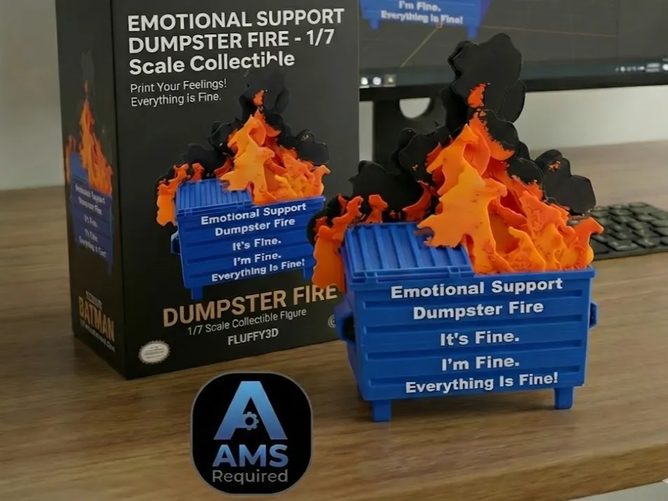 Emotional Support Dumpster Fire: 1/7 Scale - Free 3D Print Model ...