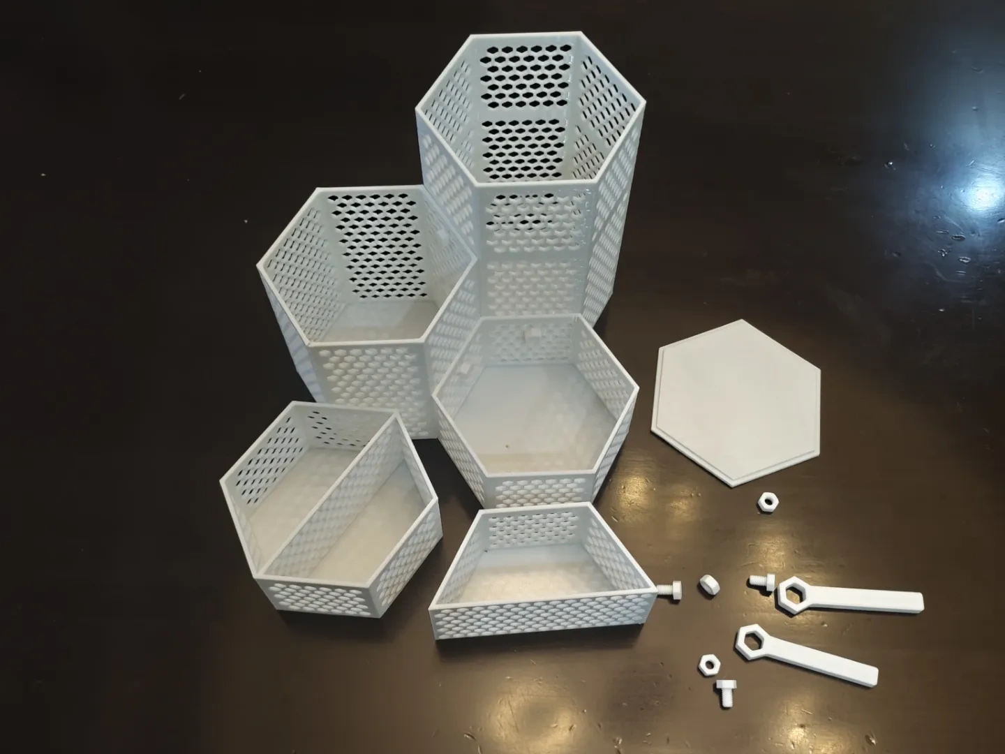 Hexagonal Storage Box Series Linking Nuts Bolts Wrenches Two-Piece Set ...