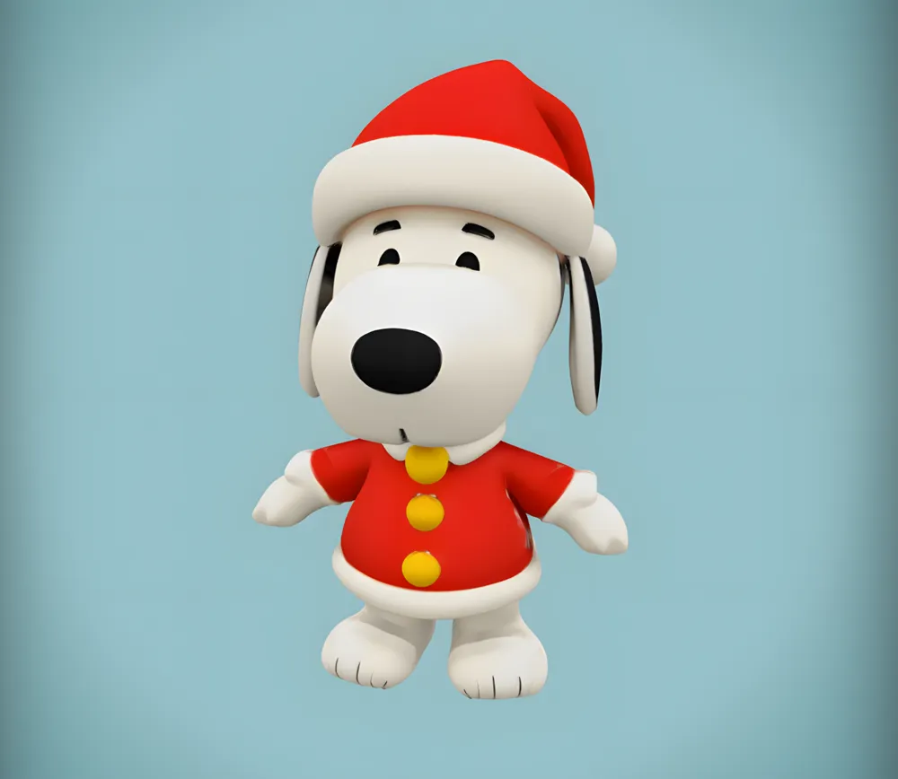 Cute Santa Snoopy - Free 3D Print Model - MakerWorld