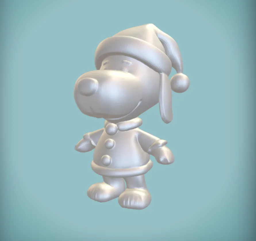 Cute Santa Snoopy - Free 3D Print Model - MakerWorld