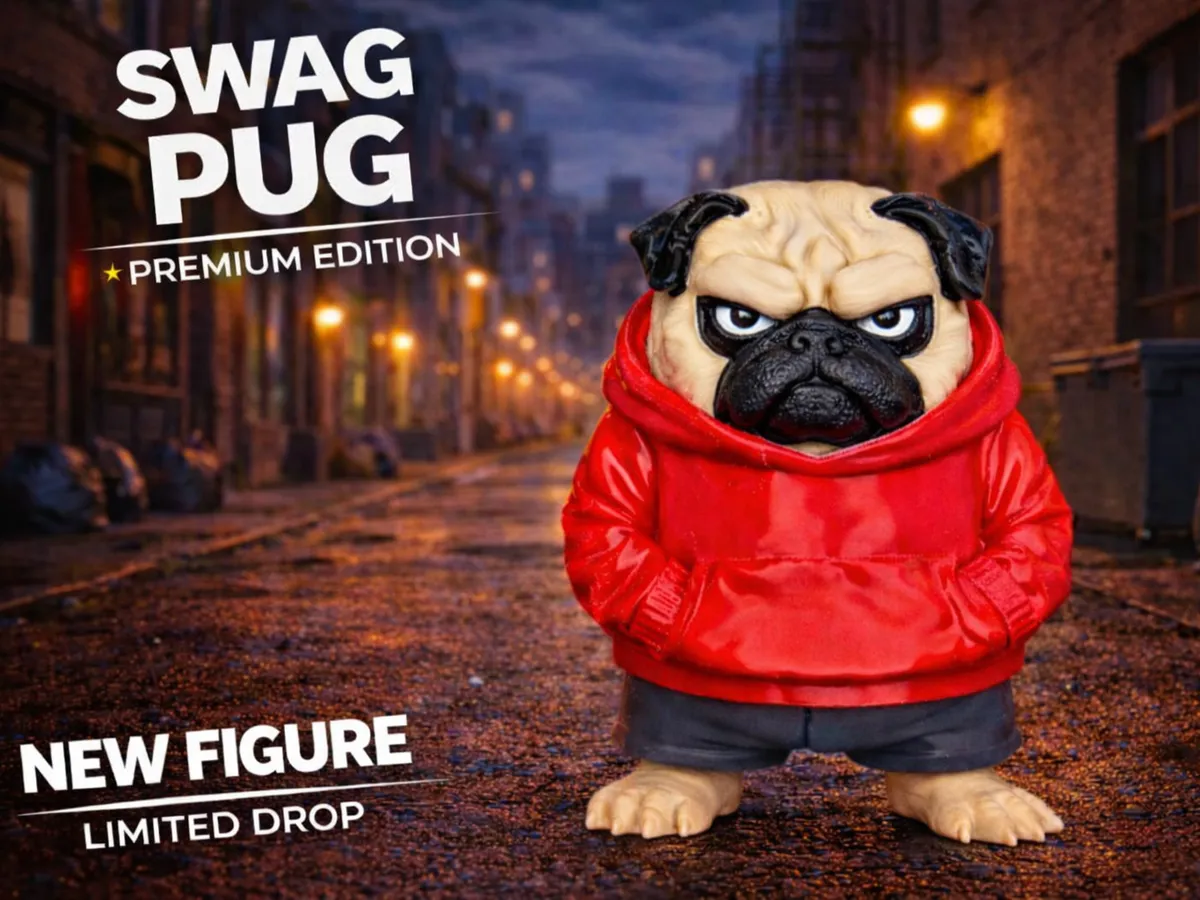 Urban swag Pug - Free 3D Print Model - MakerWorld
