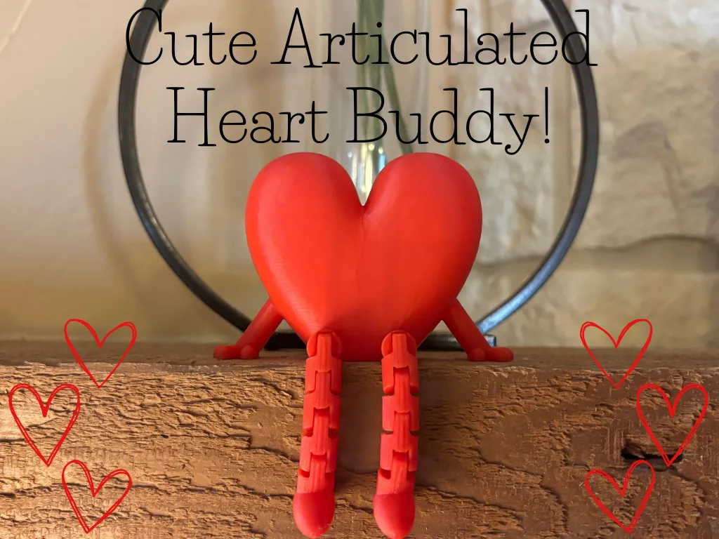 Cute Articulated Heart Buddy! - Free 3D Print Model - MakerWorld