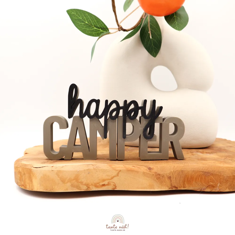 3D lettering "Happy Camper" – Caravan decoration by Katrin MakerWorld ...