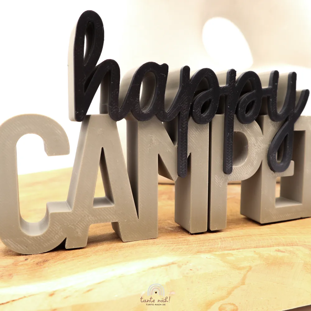 3D lettering "Happy Camper" – Caravan decoration by Katrin MakerWorld ...