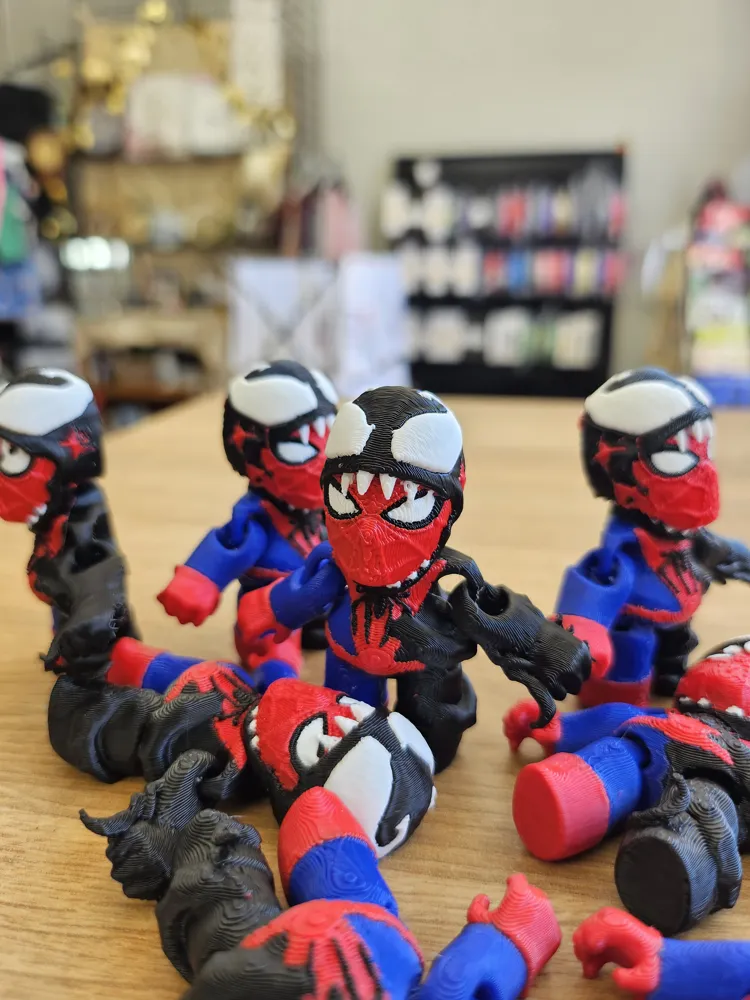 venomized spiderman micro hero articulating figure by MadMonkey3D MakerWorld: Download Free 3D ...