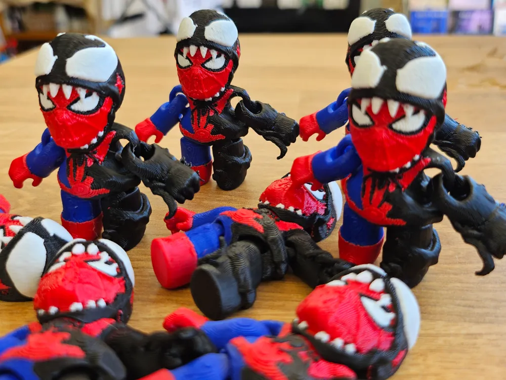 venomized spiderman micro hero articulating figure by MadMonkey3D MakerWorld: Download Free 3D ...