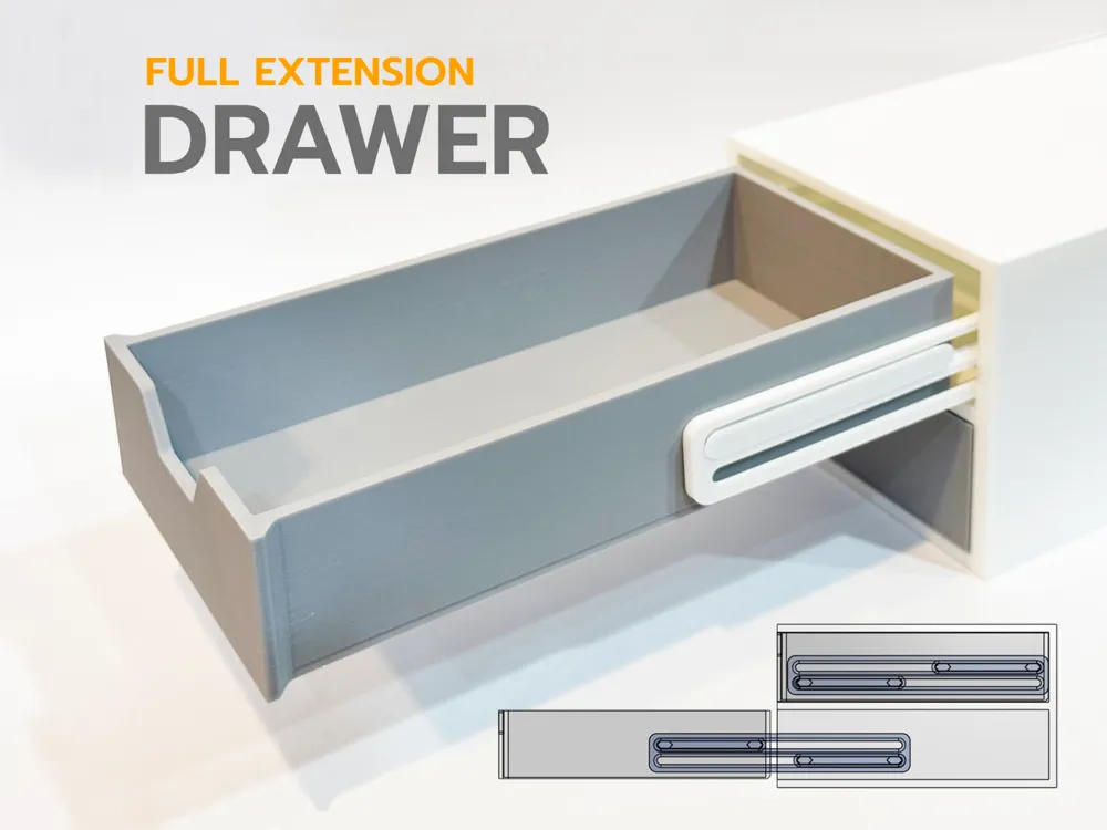 Drawer with Slide Rails by Kong 3D MakerWorld: Download Free 3D Models