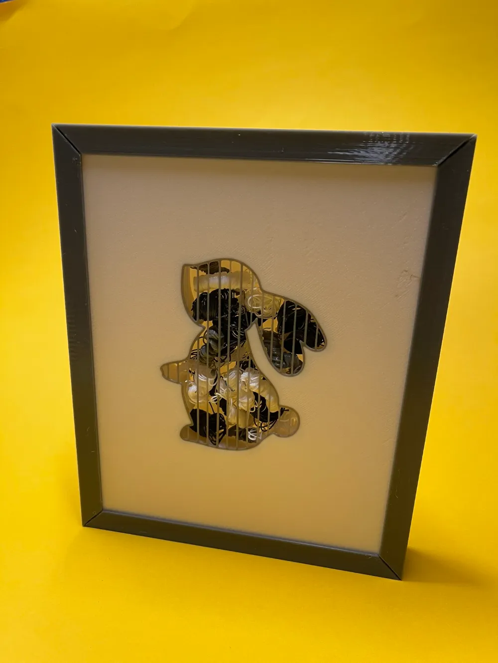 Cute Rabbit picture frame with poop filament by DiggyLabs - MakerWorld