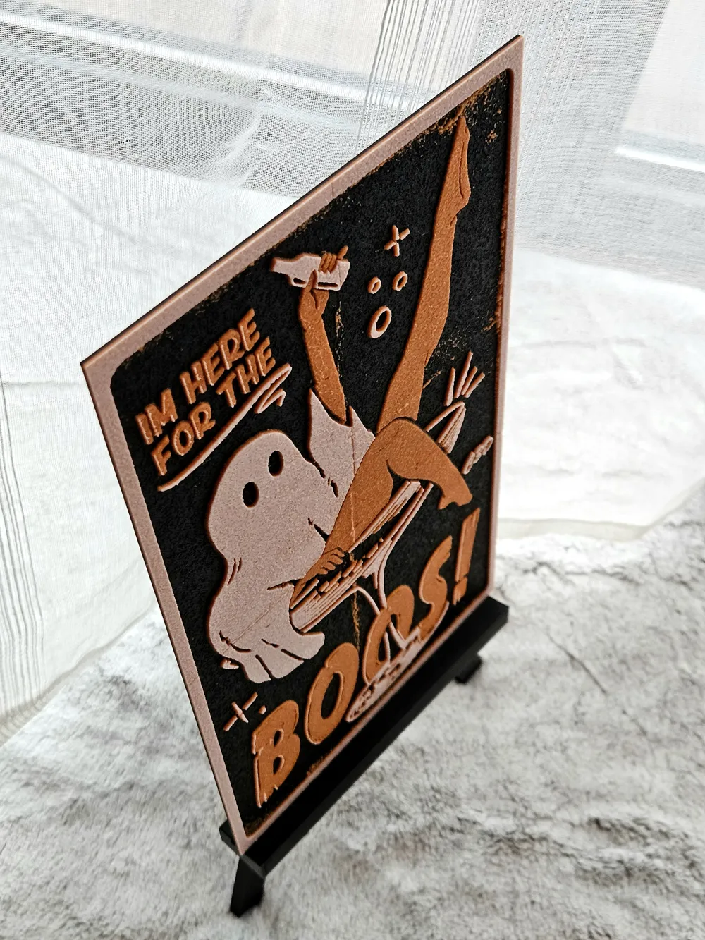 Here For The Boos - Pin-Up Poster - Free 3D Print Model - MakerWorld