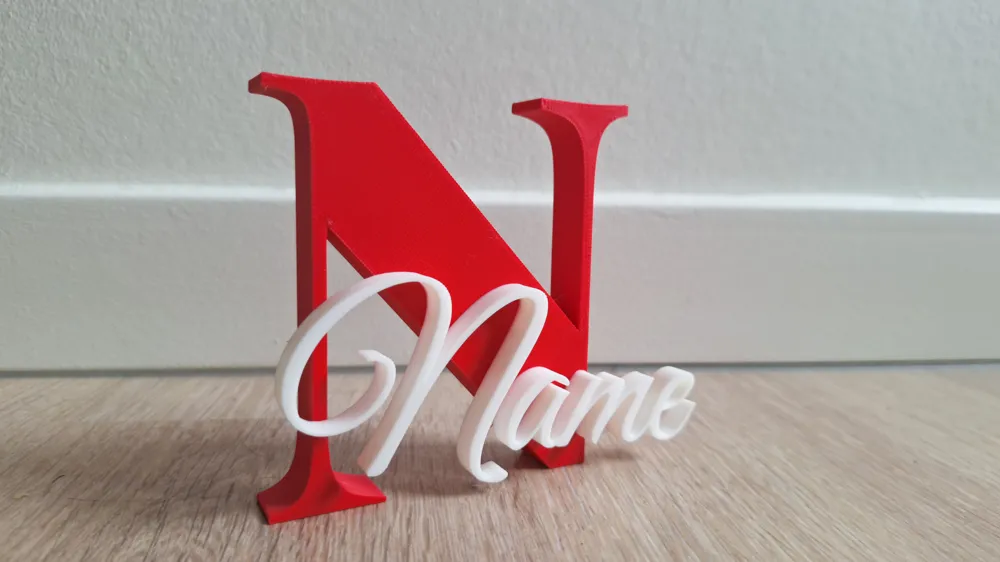 Customizable Initial name sign - Free 3D Print Model - MakerWorld