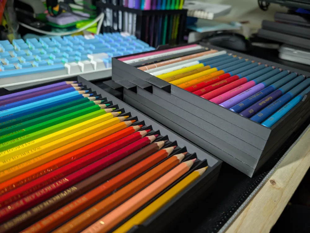 Stacking Pencil Trays With Tabs - Free 3D Print Model - MakerWorld