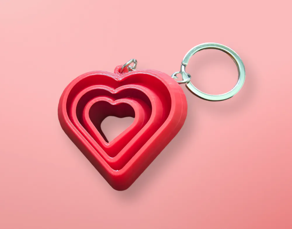 Fidget heart Keychain - Free 3D Print Model - MakerWorld