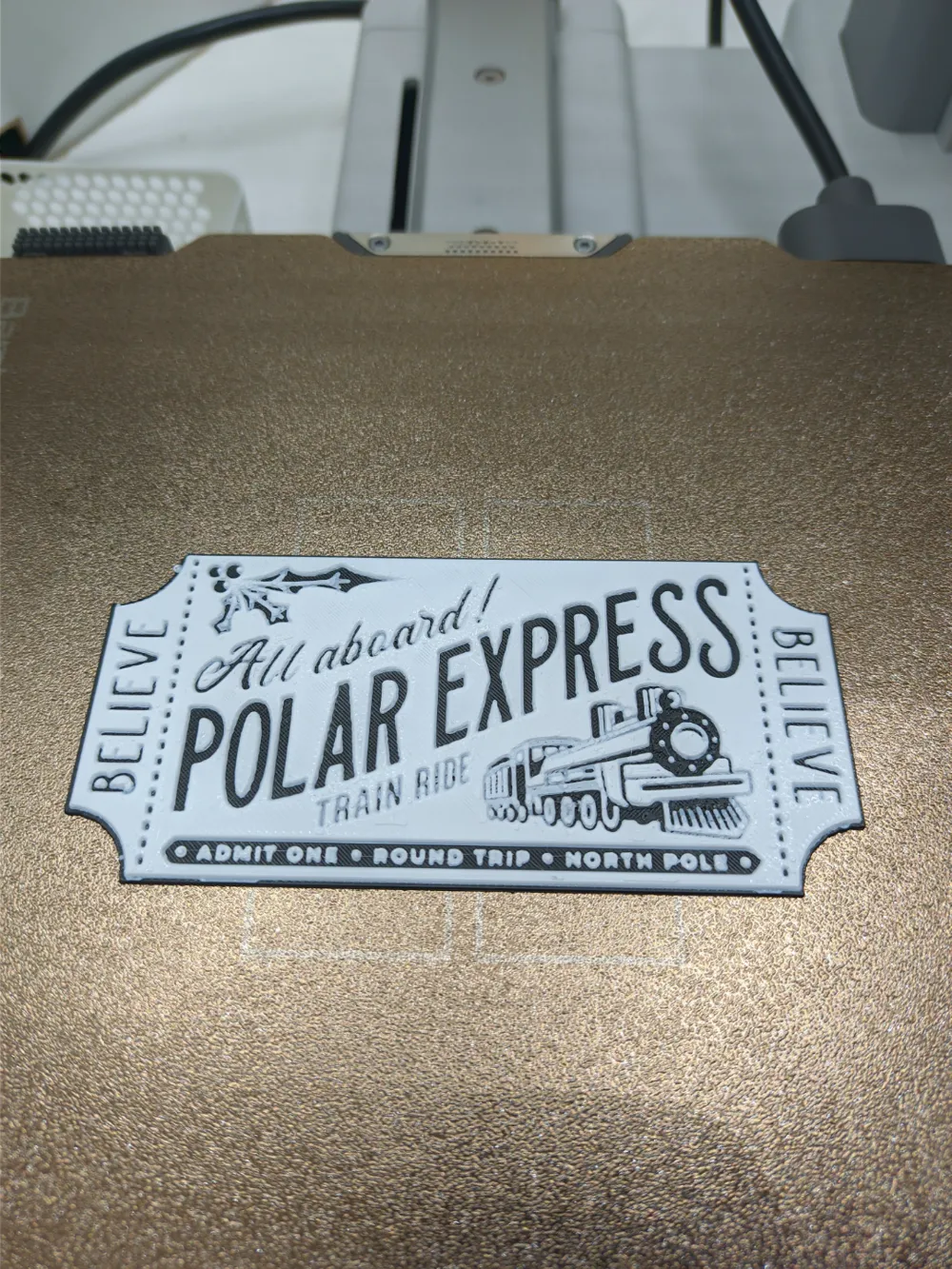 Christmas #4 - Polar Express Ticket - Free 3D Print Model - MakerWorld