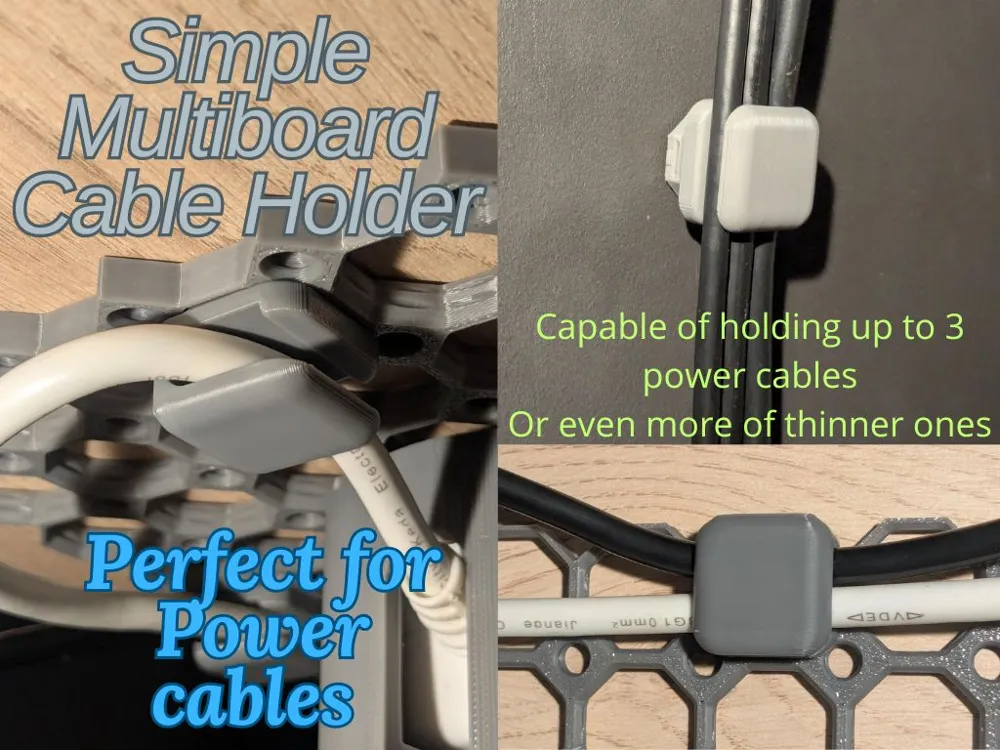 Simple Multiboard Cable Holder by Metii MakerWorld: Download Free 3D Models