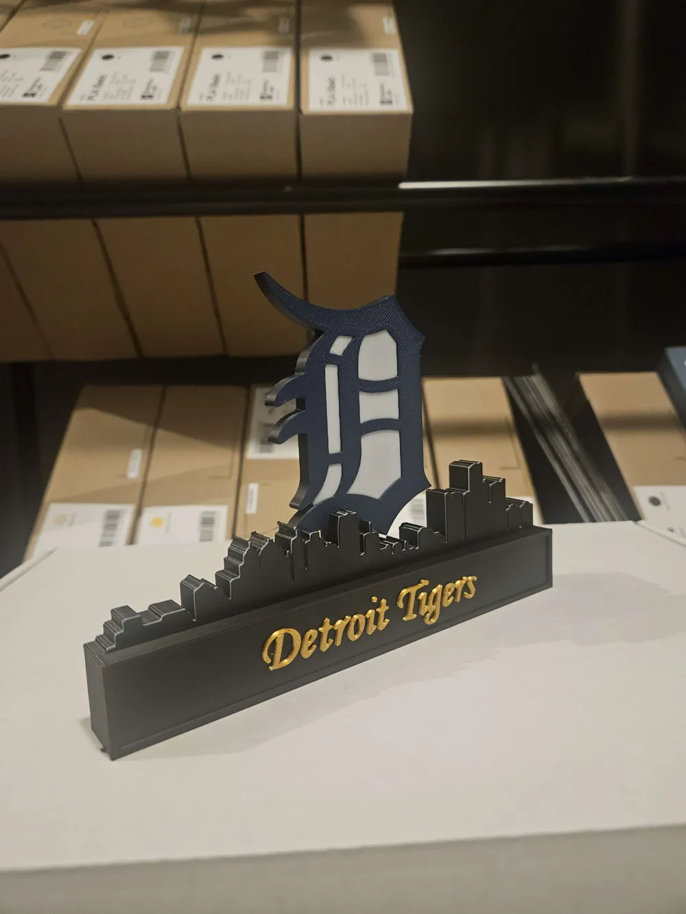 Detroit Tigers with skyline of Detroit MLB by Jessie_3d_artMakerWorld ...