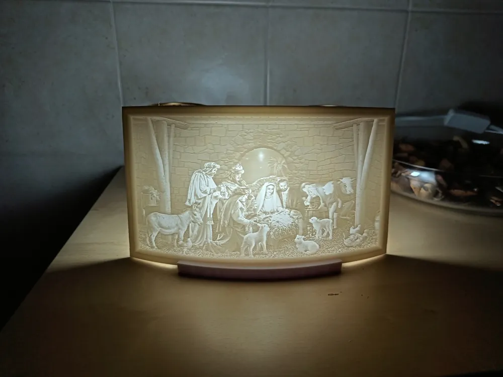 Nativity Christmas Lithophane Lamp 110/220v - Free 3D Print Model ...