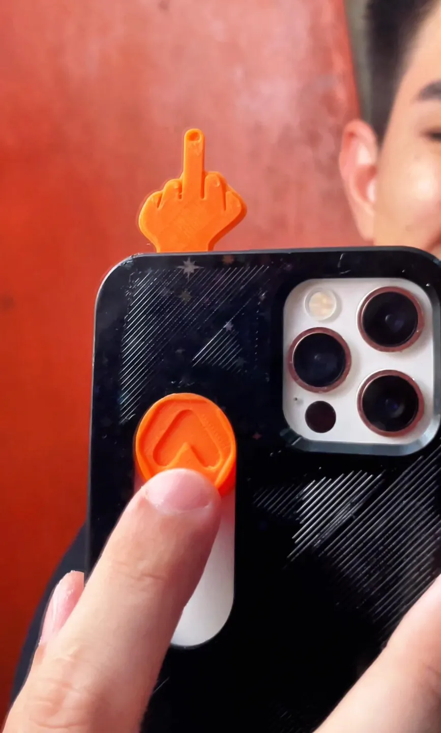 Iphone 14 Pro Max Case - Sliding Middle Finger - Free 3D Print Model ...