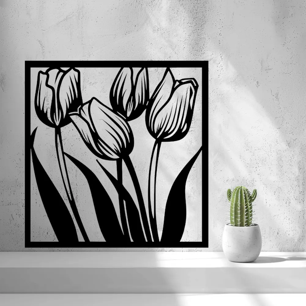 Tulips Design Wall Art / Wall Tattoo by 2D Art - MakerWorld
