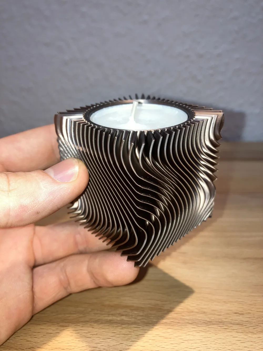 Candle Holder Wavy Cube - Free 3D Print Model - MakerWorld