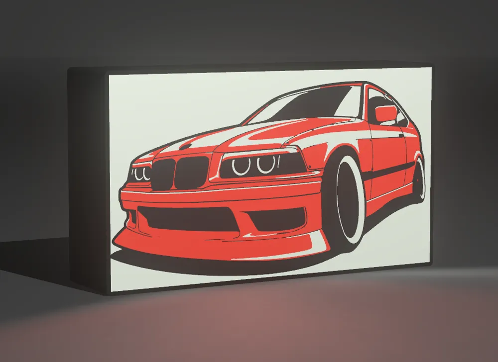 BMW E36 STANCE LEDBOX LIGHTBOX TUNING DRIFT - Modelo de impresión 3D ...
