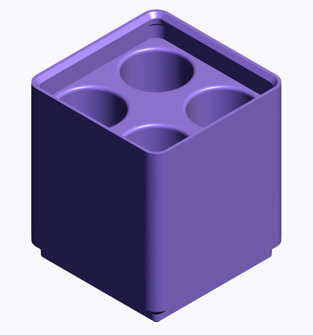 Gridfinity Basic 4 x 16mm Holes 1x1 by col4444 - MakerWorld