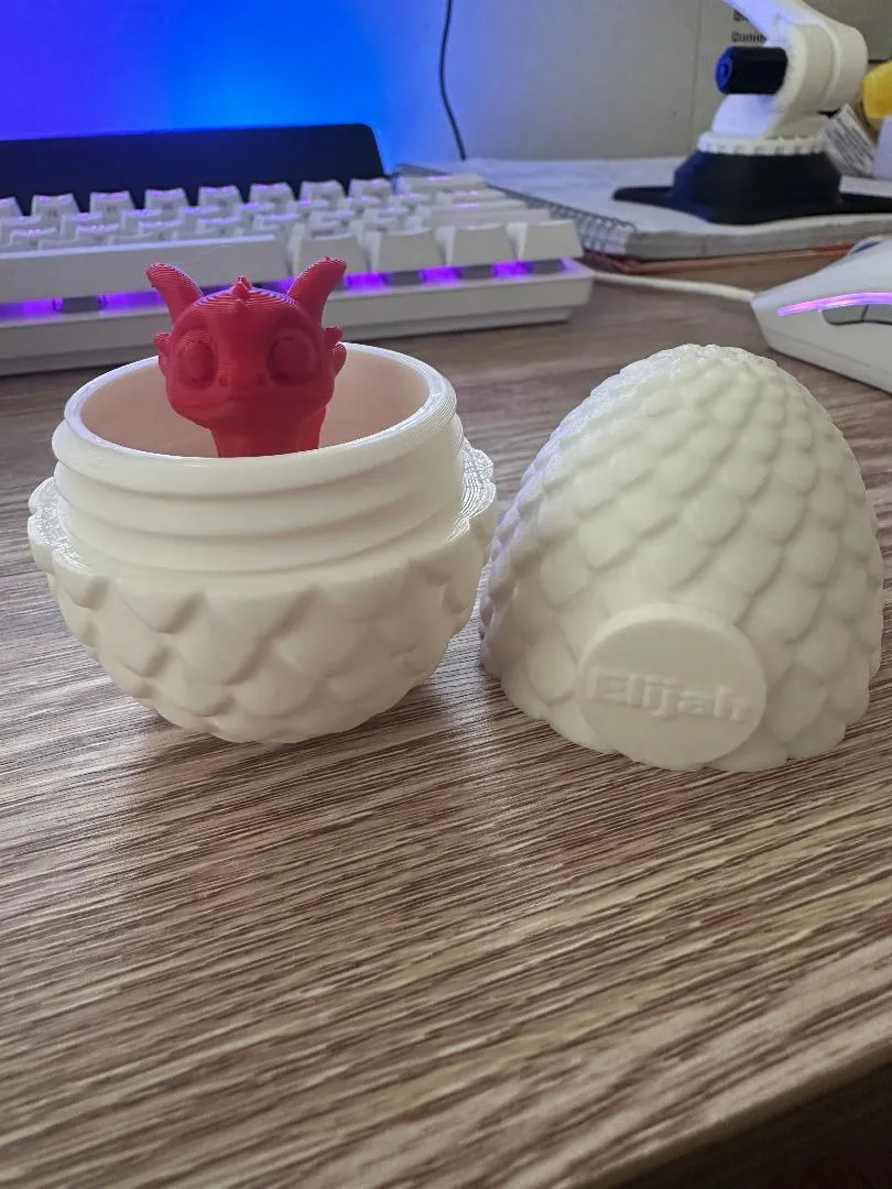 Threaded Dragon Egg With Name Remixed by MiniClark - MakerWorld