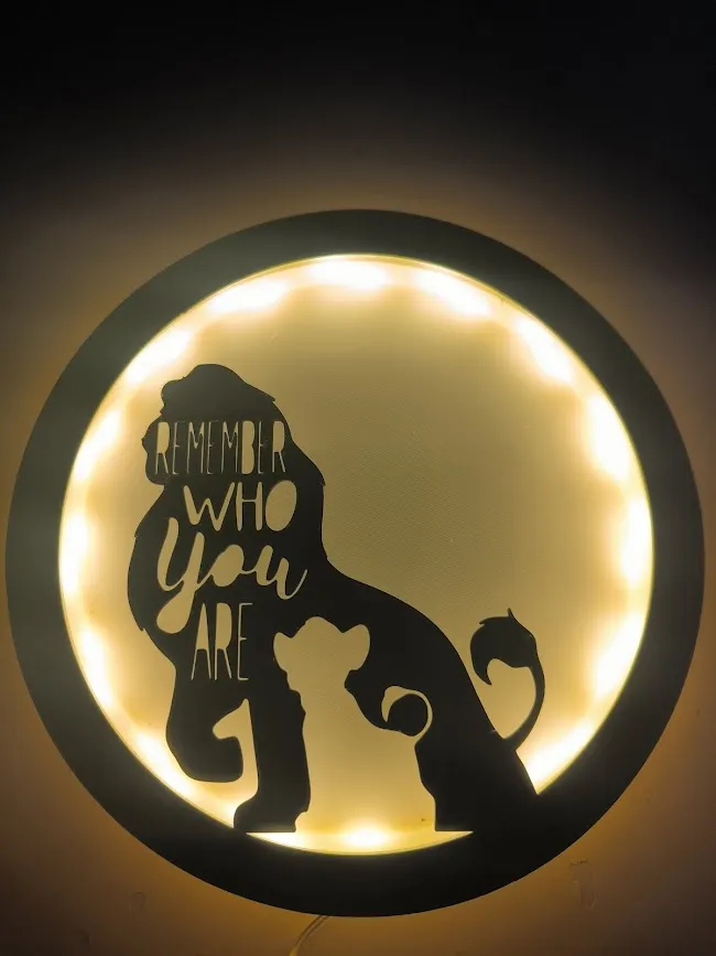 silhouette lamp Simba Disney king of lion löwe - Free 3D Print Model ...