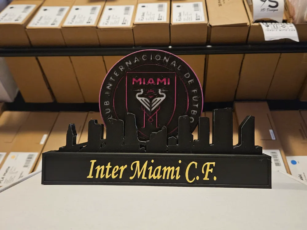Inter Miami C.F. with skyline of Miami by Jessie_3d_art - MakerWorld